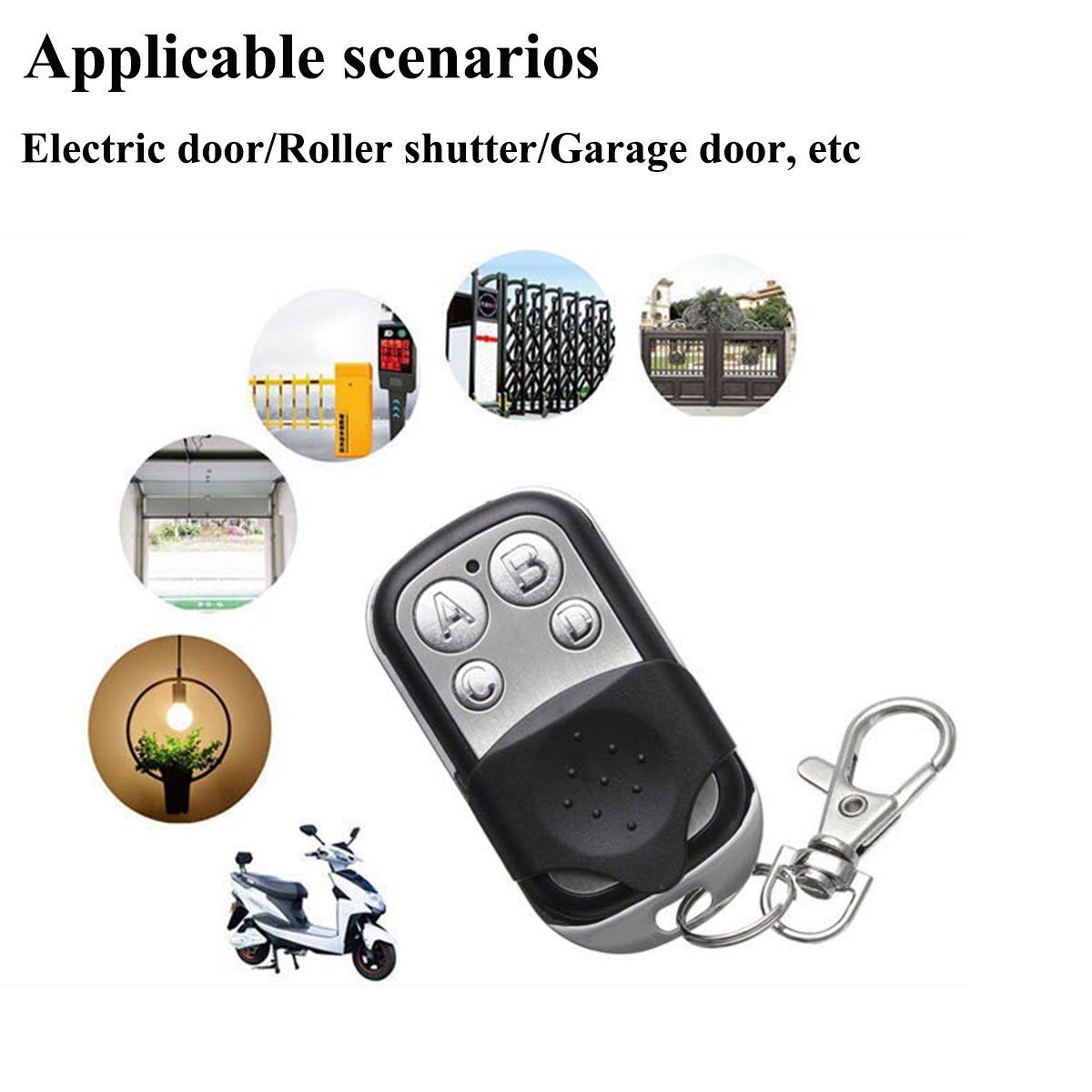 Metal Push Button Remote Control Transmitter ABCD / Lock Unlock 4Button ...