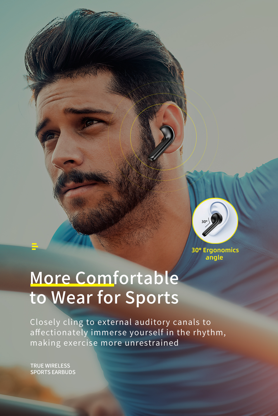 Awei T15 Earphone Bluetooth Wireless Sports IPX6 Waterproof HiFi Stereo ...