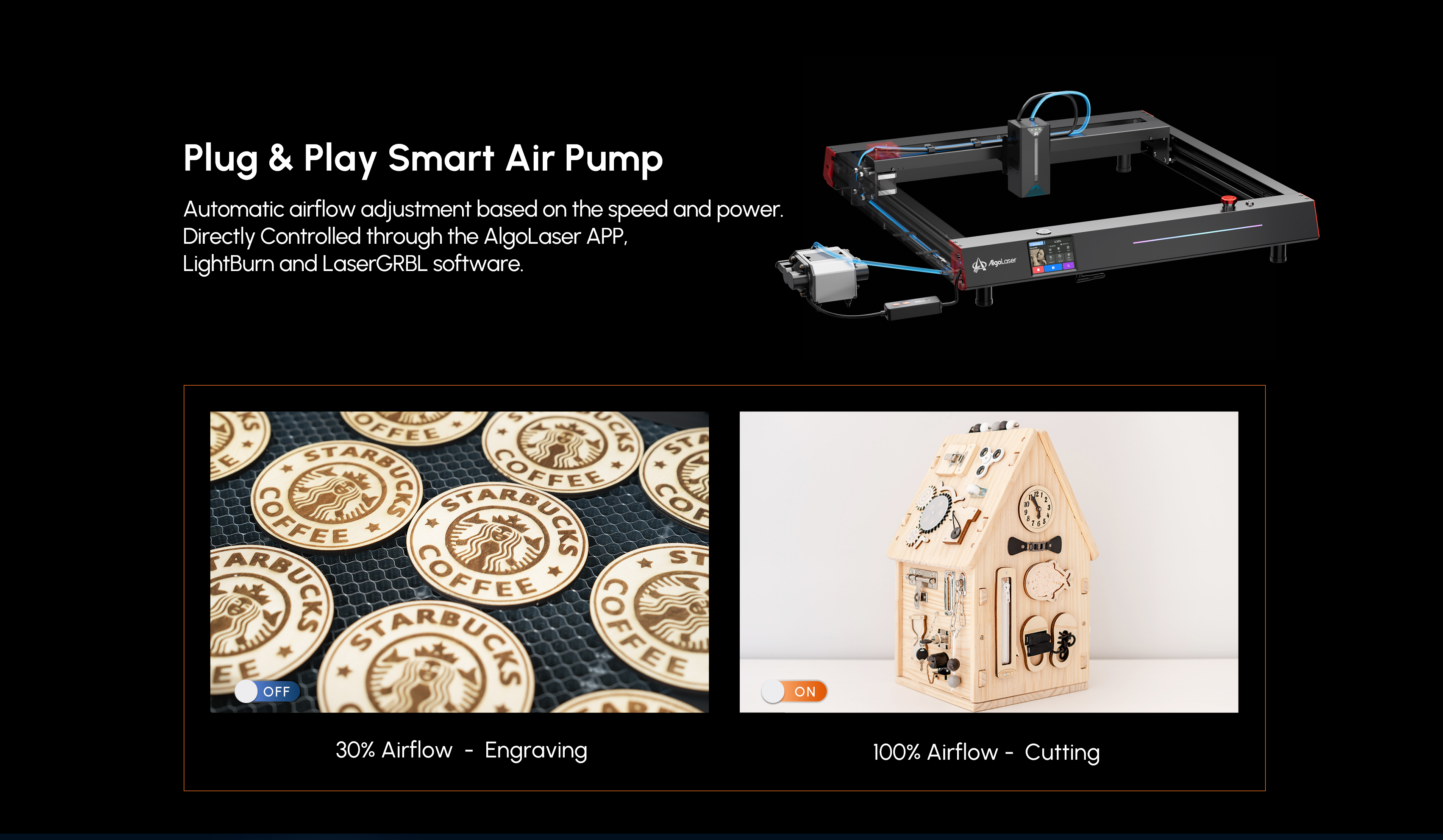 Pre-assembled AlgoLaser Delta 22W Laser Engraving Machine Laser Cuttimg ...