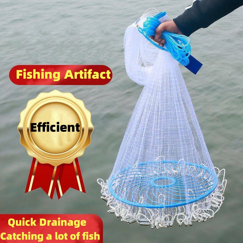 2.4/3/3.6M Fishing Net Jaring Ikan Hand Casting Fish Net Udang Jaring ...
