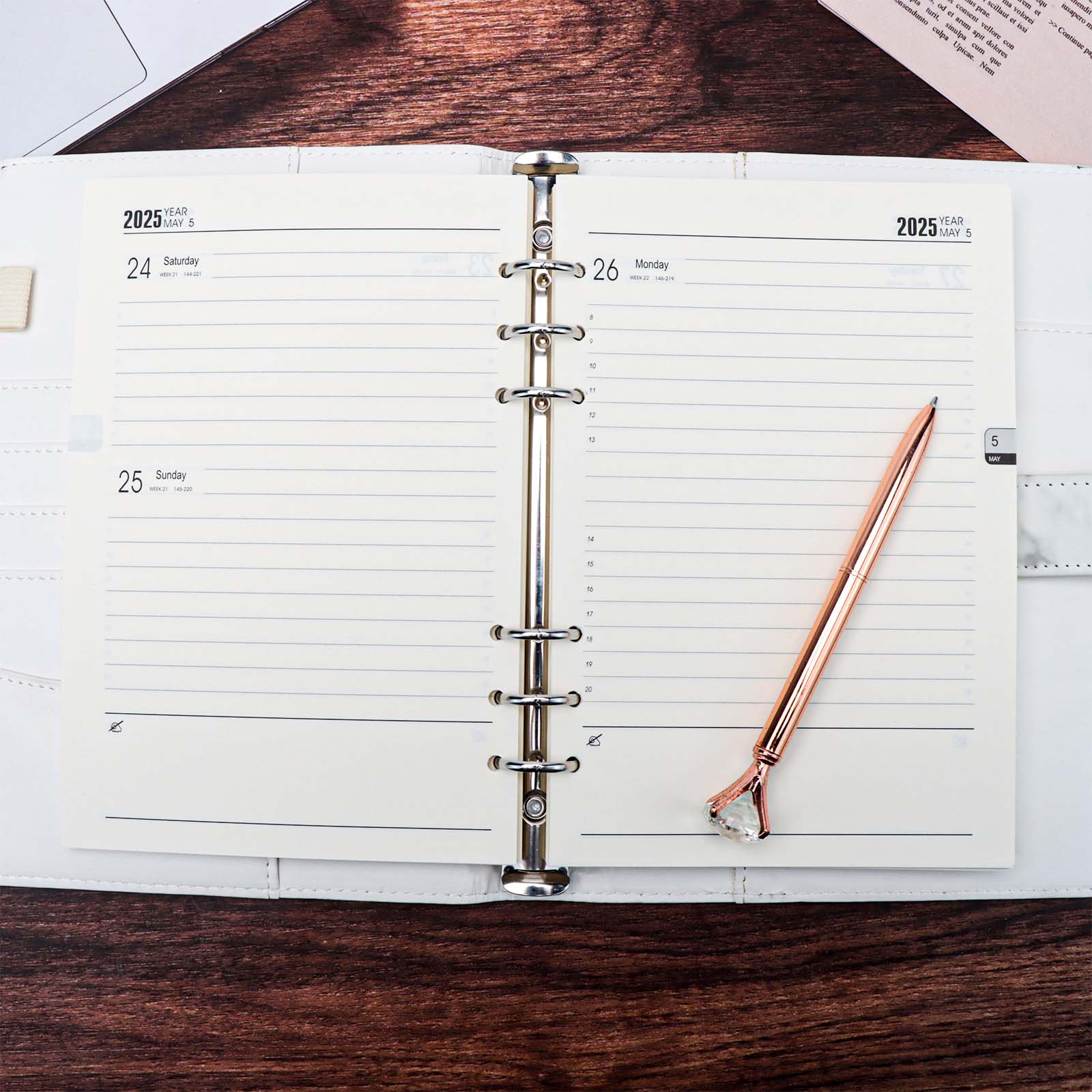2025 Calendar Planner Refill Paper A5 Monthly Planner Binder Inserts 6 ...