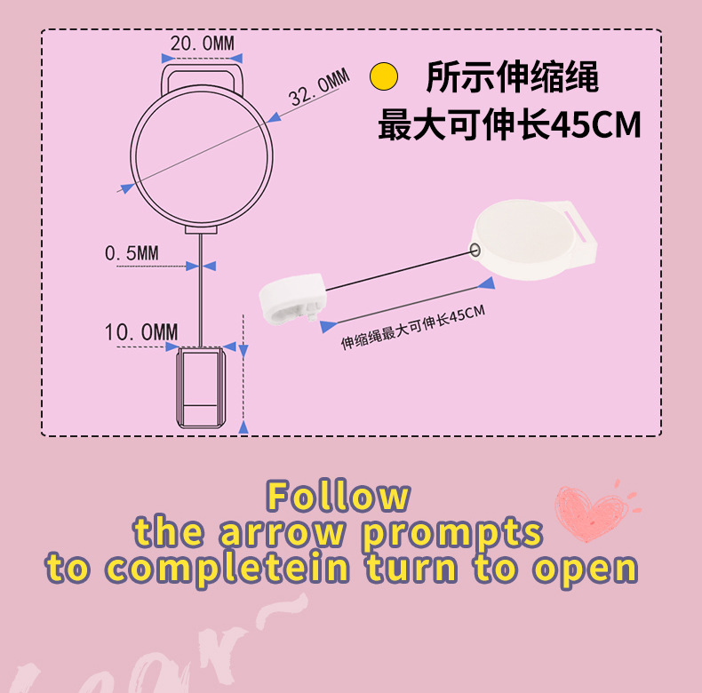 Ins Style Funny Cat and Mouse Retractable Card Holder Transparent ...