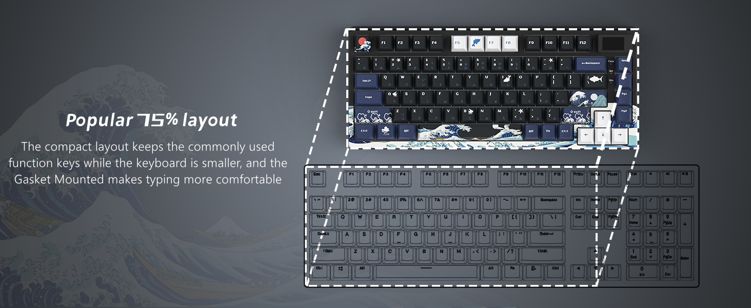 S-K80 Mechanical Gamer Keyboard with OLED Display Gasket Mechanical ...