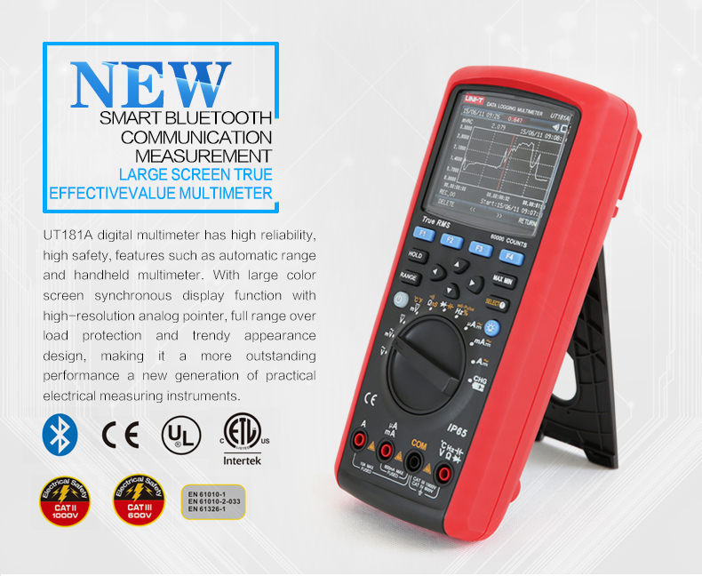 UNI-T UT181A True RMS Datalogging Multimeter AC DC 1000V 10A ...