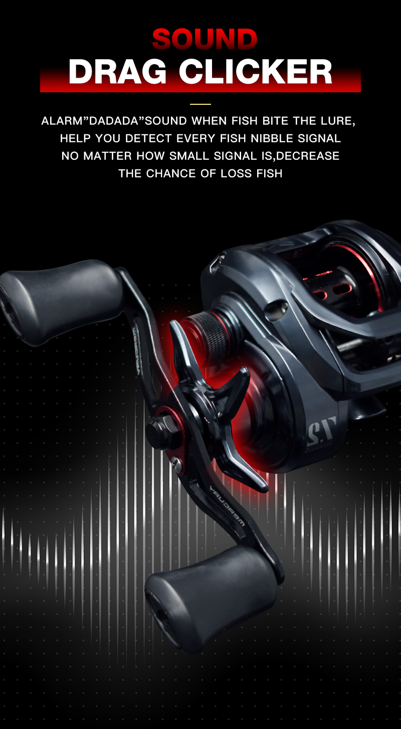 SEASIR Brand Mercury Baitcasting Fishing Reel 5+1BB 7.2:1 Gear Ratio ...