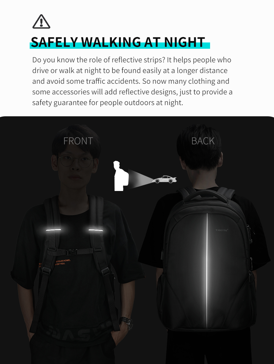 Tigernu 3105-4A Nylon Expandable Laptop Backpack Waterproof ...