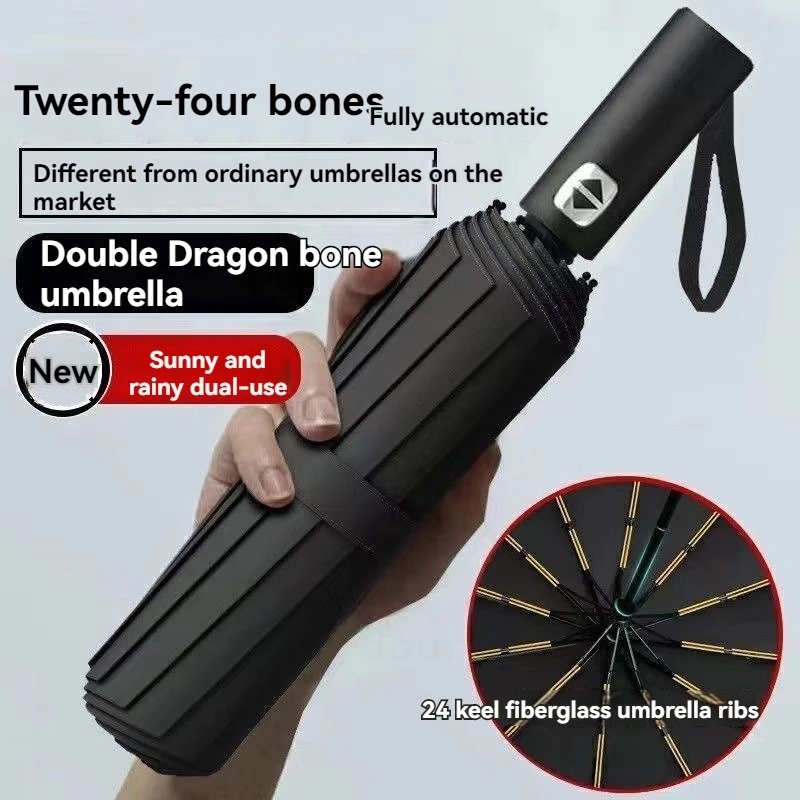 【Fast Shipping】High-Quality 24 Ribs Automatic Umbrella Storm Resistant ...