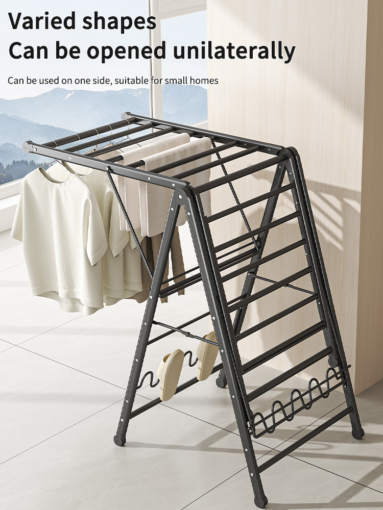 Floor Folding Indoor And Outdoor Drying Rack With Wheels Movable ...