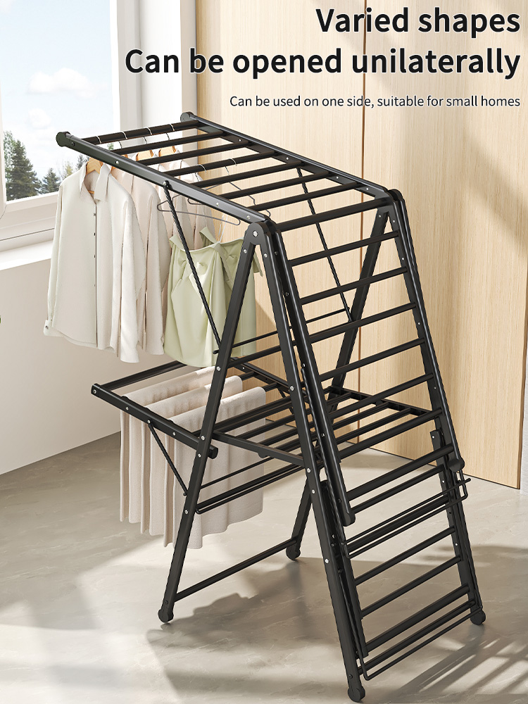Multifunctional Floor Double Folding Drying Rack Indoor Balcony Outdoor ...