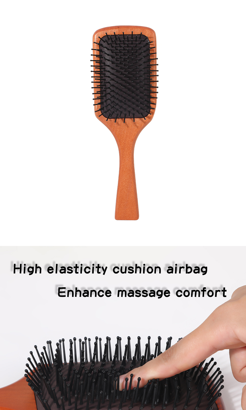 Air Cushion Comb Solid Wood Airbag Hairdressing Wooden Comb Home ...