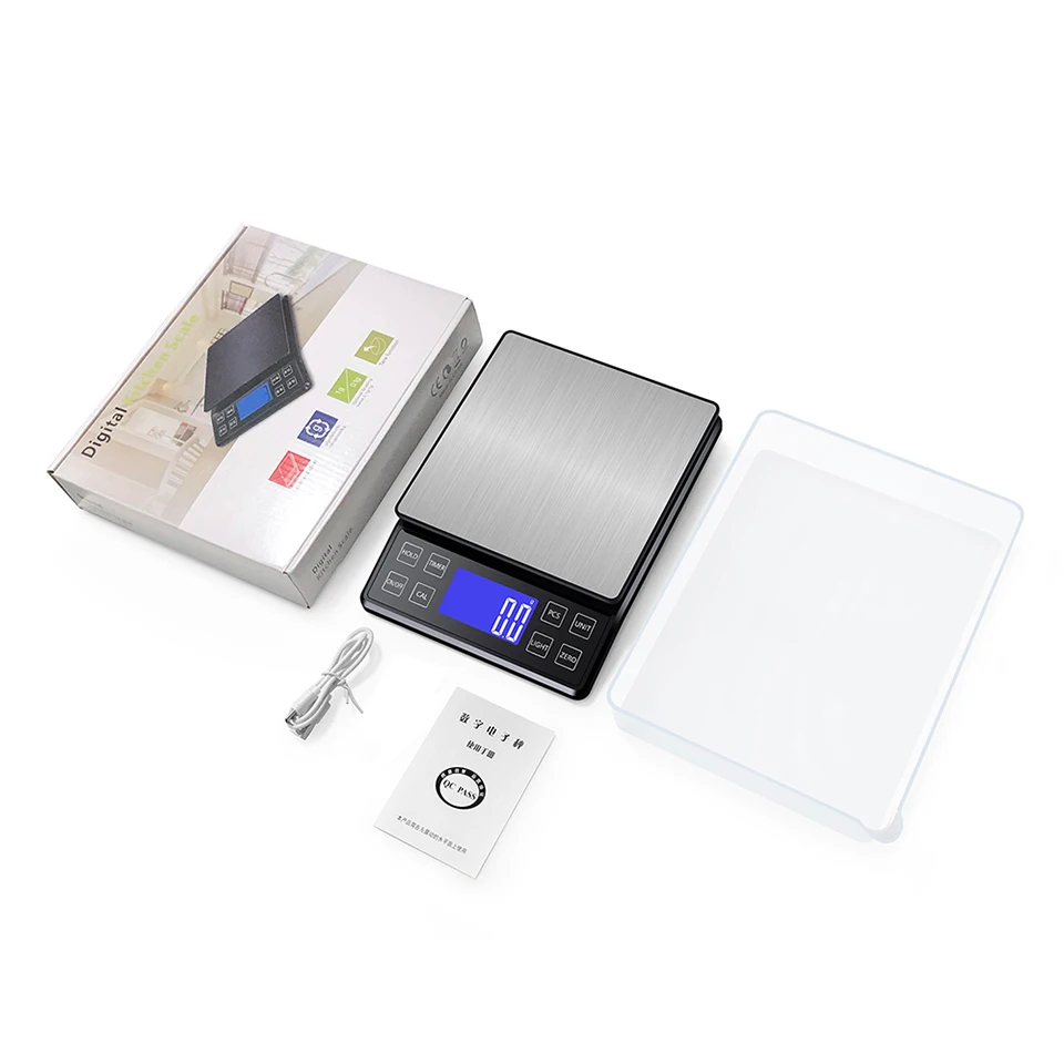 High Precision Kitchen Scale 3kg/5kg/10kg 0.1g Household Food Coffee ...