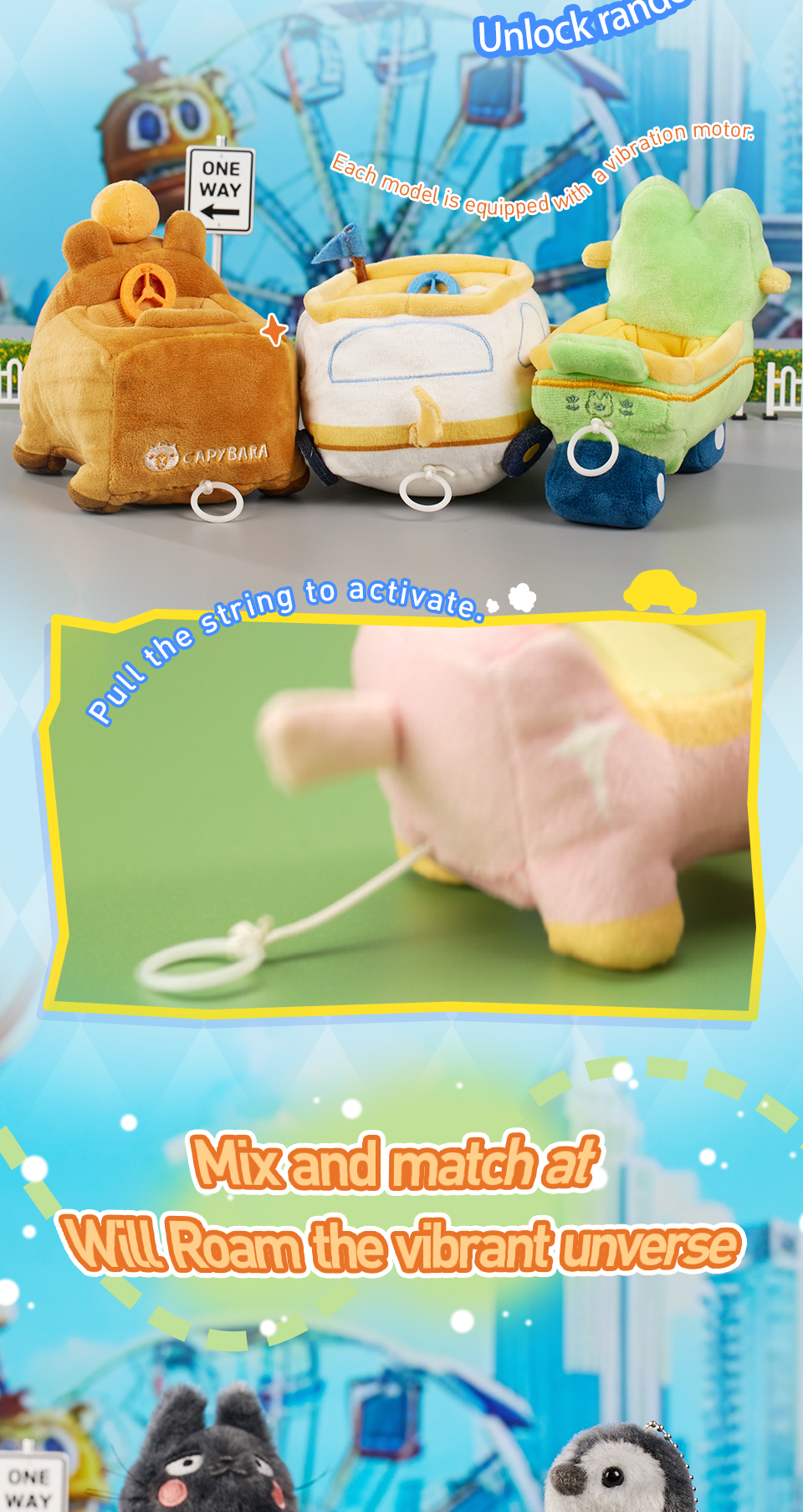 POP MART GONG Original Roaming Series Plush Toy Car（Whole set） | Shopee ...