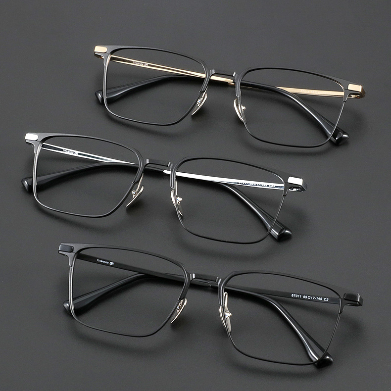 Ultra Light Titanium Glasses Frame Business Square Eyeglasses Men Women ...