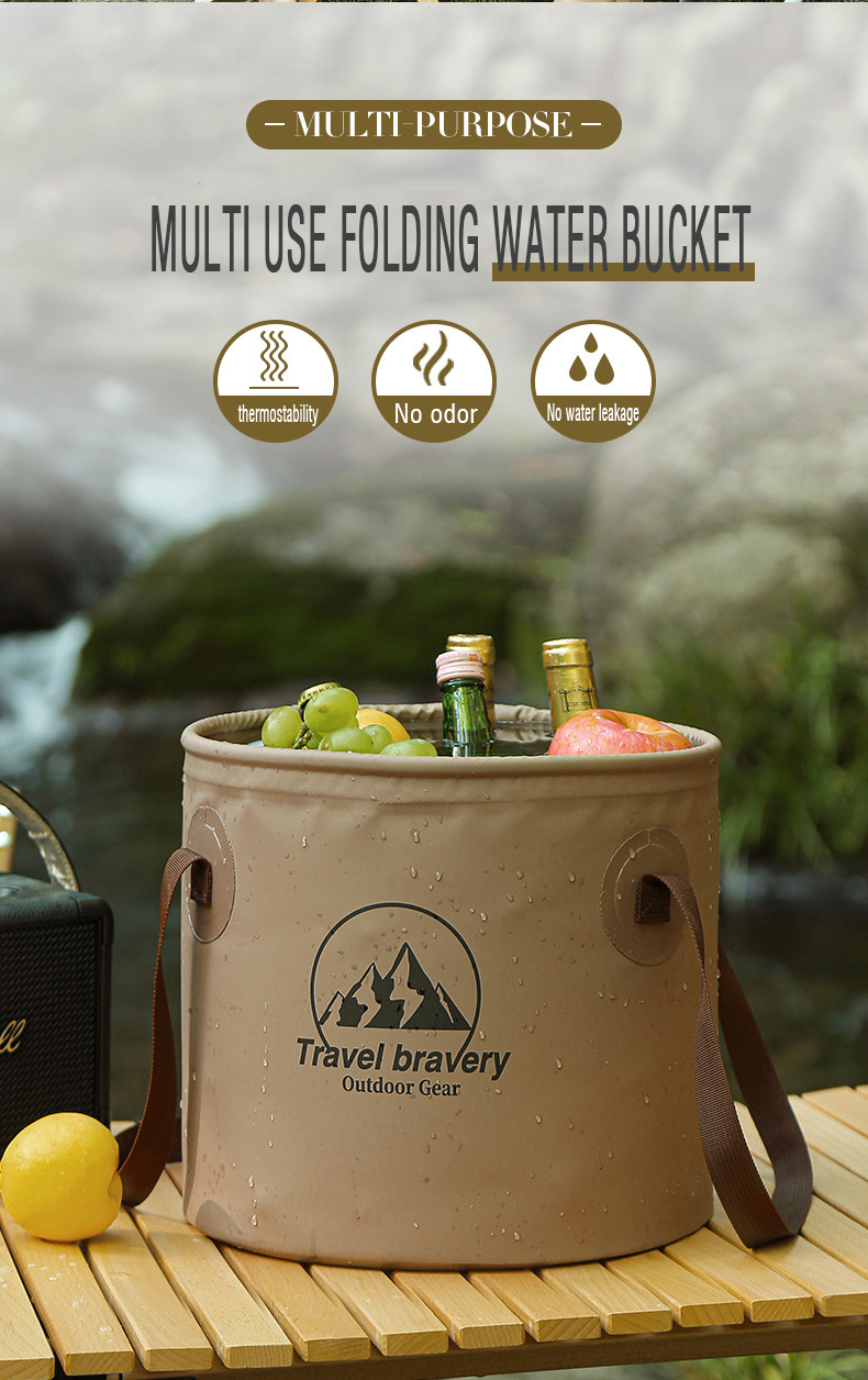 1PC Portable Outdoor Foldable Bucket 10-20L Travel Fighting Bucket ...