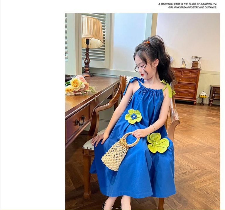 Lemon-tree 3-15Y girls summer dress Klein blue children's seaside ...