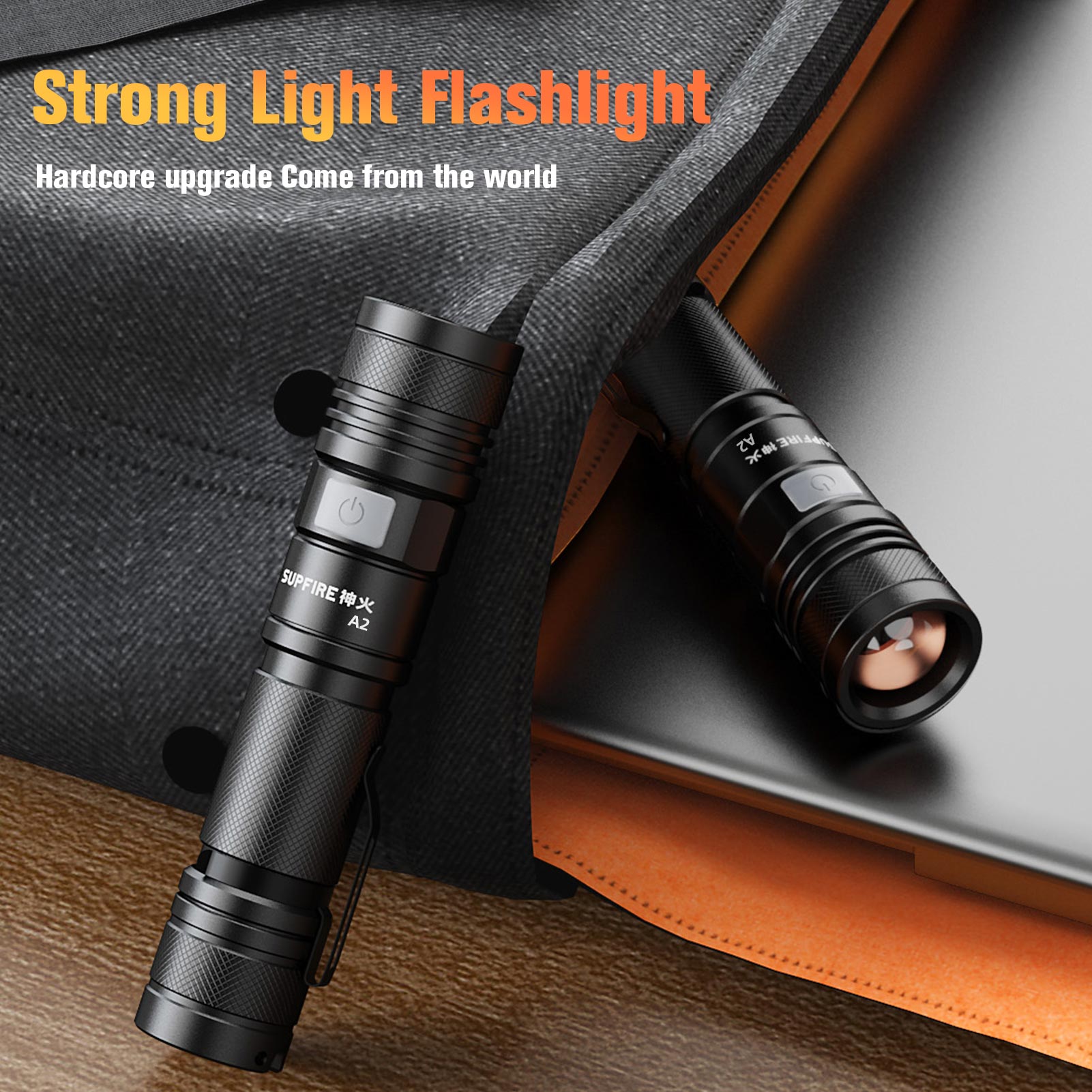 SUPERFIRE A2 Torchlight 15W Powerful Zoomable Flashlight USB ...