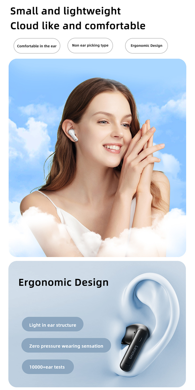 Lenovo EA210 TWS Wireless Bluetooth Earphone Noise Cancelling Gaming ...