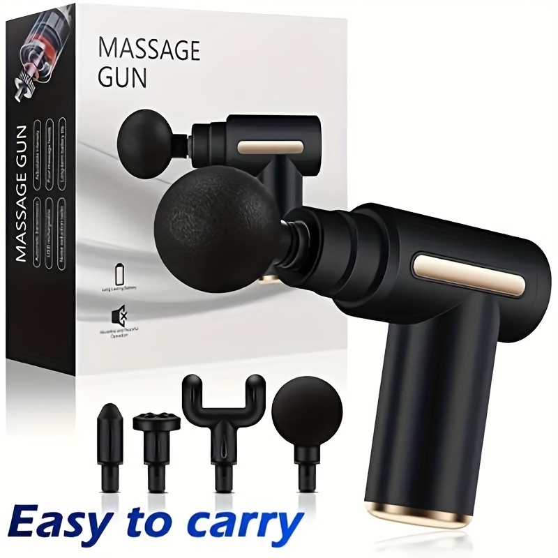 Massager Gun Vibrating Quiet Electric Fascial Gun with 6 Heads for ...