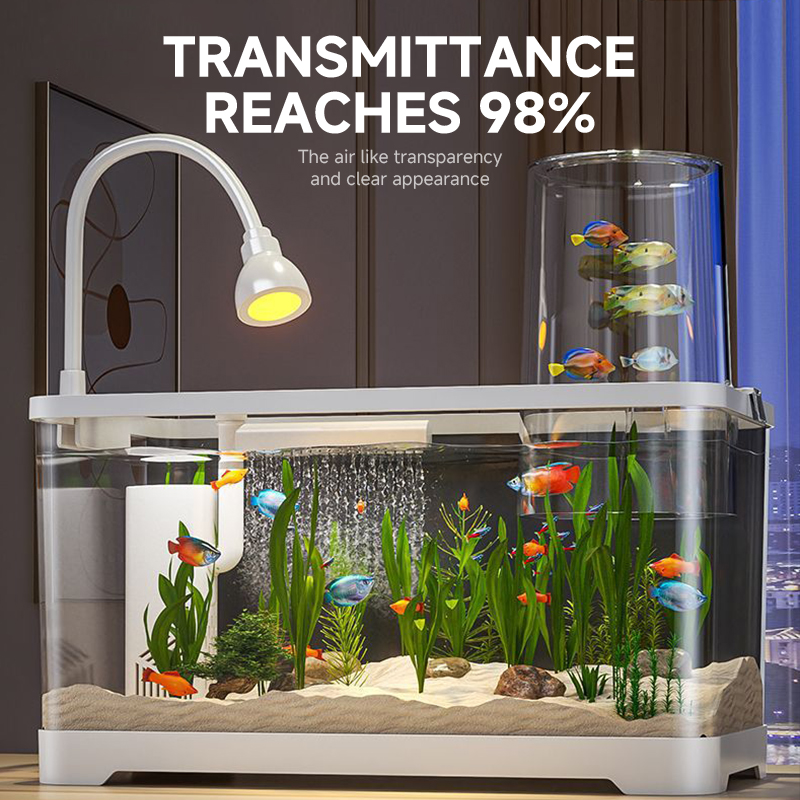360° Aquarium with LED Lighting and Power Filter,Desk Aquarium Set ...