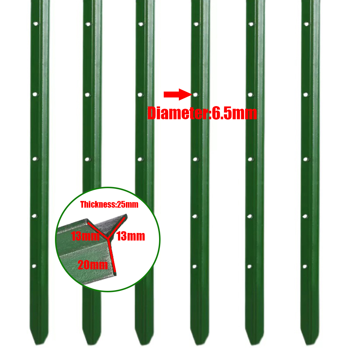 6.6ft Tiang Pagar 2M Pagar Cyclone Column Fence Poles Tiang Besi Pagar ...