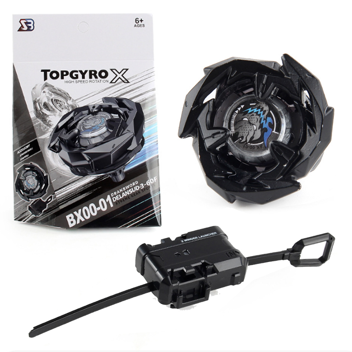 Beyblade X BX-01 Dran Sword Black Xtreme Limited Set with Launcher Grip ...