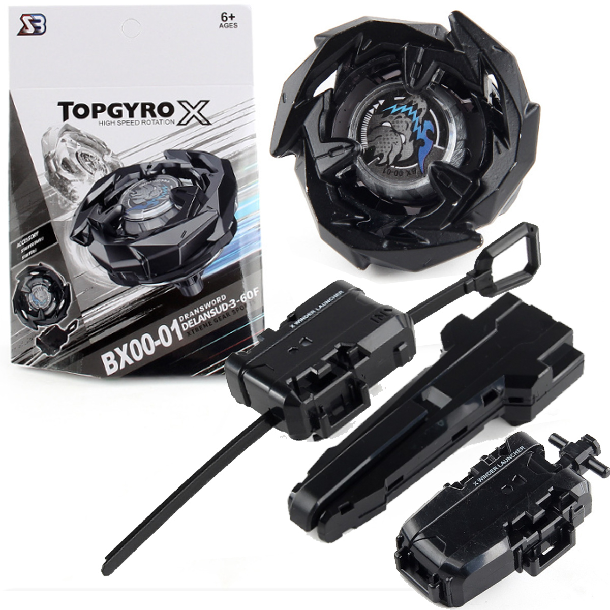Beyblade X BX-01 Dran Sword Black Xtreme Limited Set with Launcher Grip ...