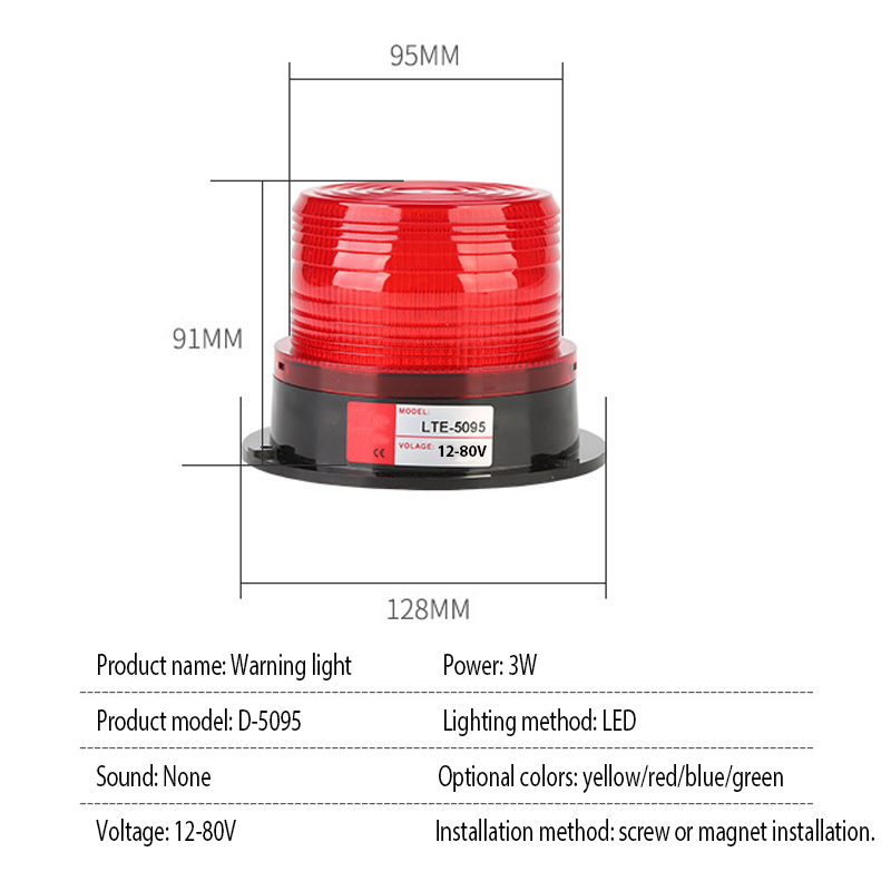 LED Car Truck Police Car Strobe Flashing Emergency Warning Light 12-80V ...