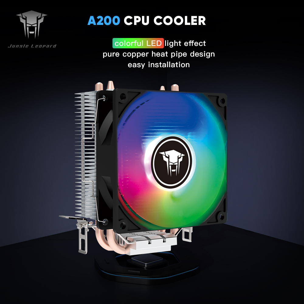 Jungle Leopard A200 PLUS A220 PLUS CPU Cooler Color LED 2 Heat Pipes ...