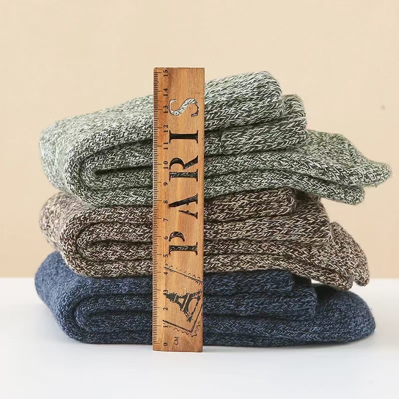 5 Pairs Men's Wool Socks Warm Thick Comfortable Autumn Winter Men's ...