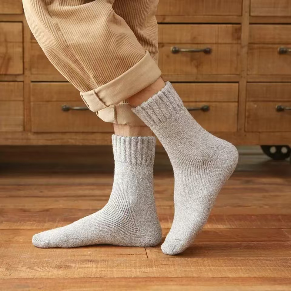 5 Pairs Men's Wool Socks Warm Thick Comfortable Autumn Winter Men's ...