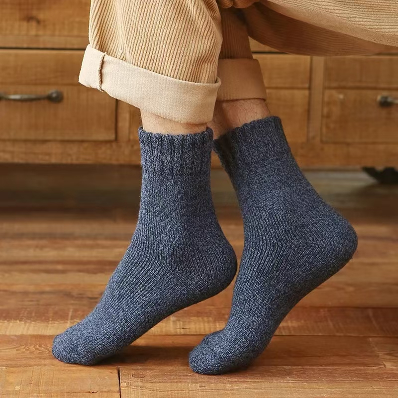 5 Pairs Men's Wool Socks Warm Thick Comfortable Autumn Winter Men's ...