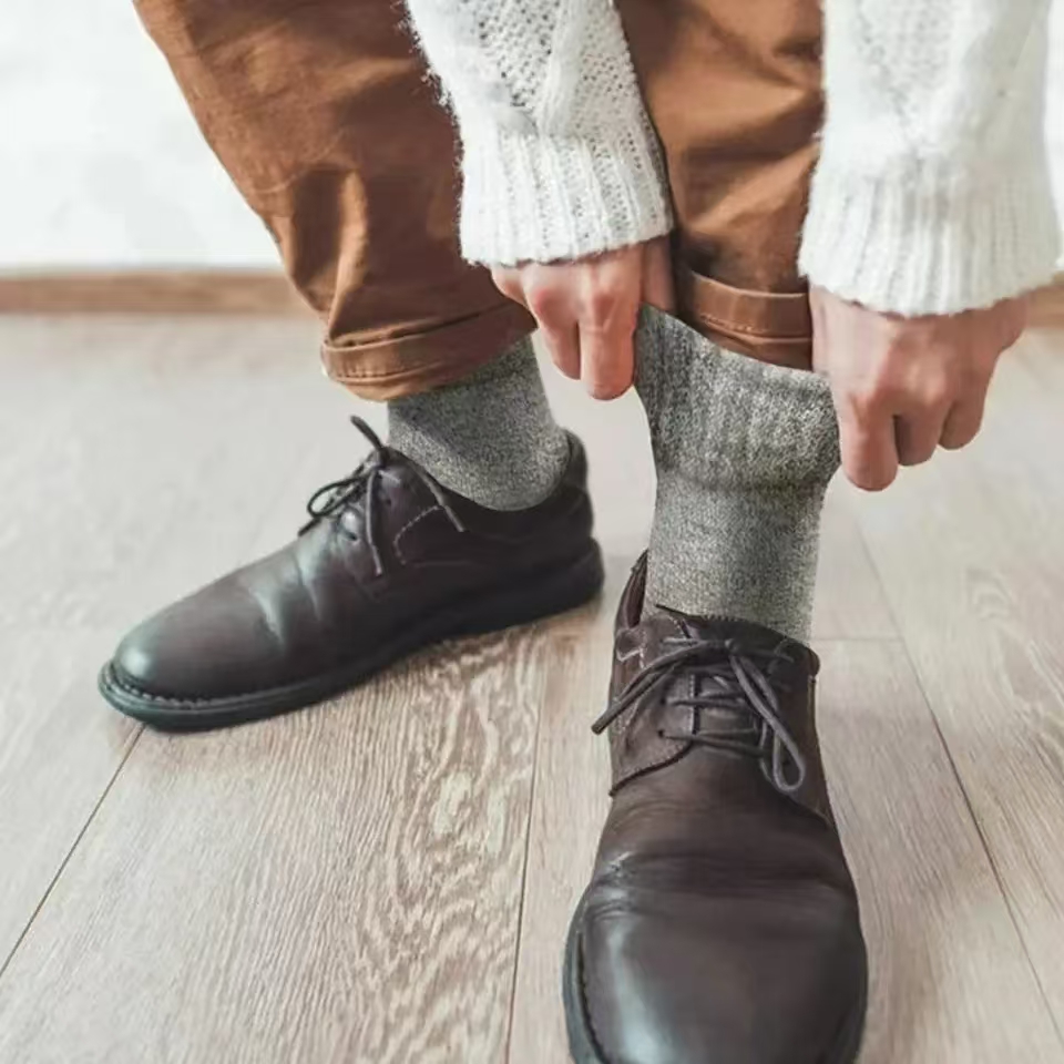 5 Pairs Men's Wool Socks Warm Thick Comfortable Autumn Winter Men's ...