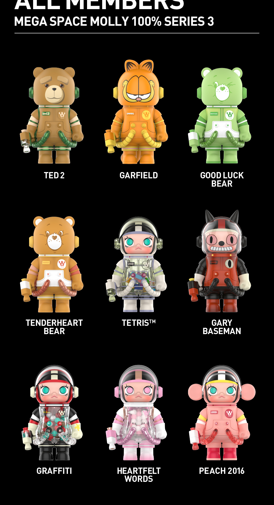 POP MART MEGA SPACE MOLLY 100% Series 3 Blind Box Action Toys Figure ...