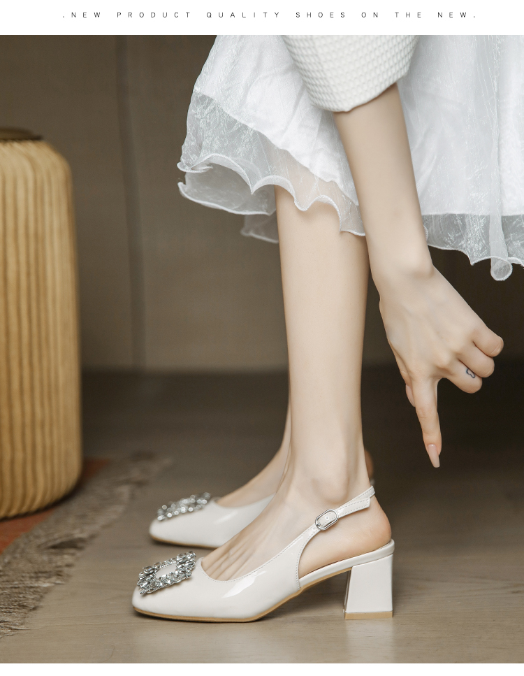 New Style Ladies Summer Chunky Heel Sandals, With Crystal Buckle ...