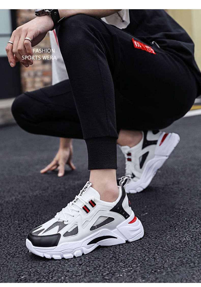 Men's shoes Korean version trendy sports casual thick soled men's fashion sports shoes running ...