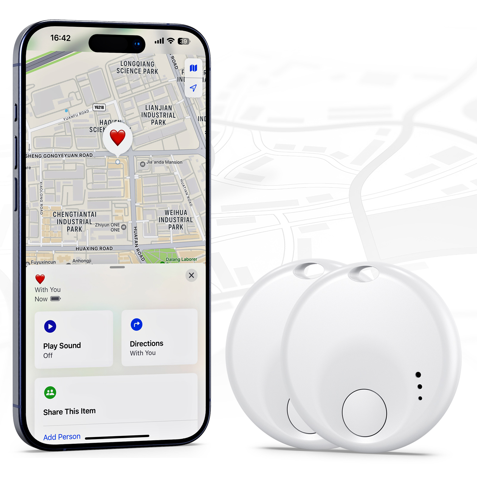 2pcs Smart GPS Tracker Mini Locator IOS Find My App Anti-loss Reminder ...