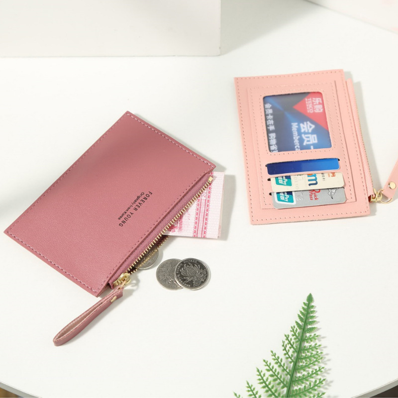Solid color mini creative card holder holiday gift women's wallet ...