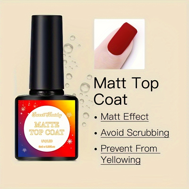 Gel Top Coat Matte Base Coat Set, Gel Nail Polish No Wipe Gel Base And ...