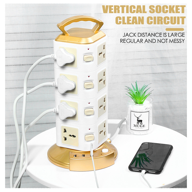 Vertical socket 2/3/5 UK standard Layer Multi Universal Socket Portable ...