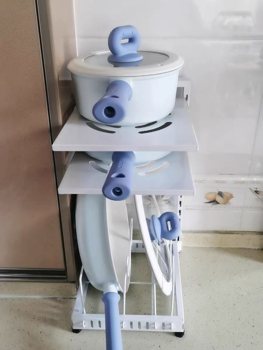 Organizer Rak Bawah Sinki Pots Storage 2-5 Tiers Adjustable Pan Rack ...