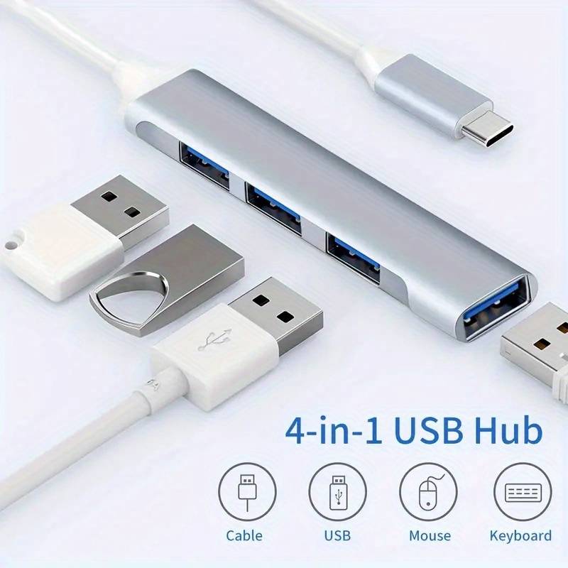USB Hub 4 Ports USB Hub Splitter USB Extender Portable USB Adapter ...