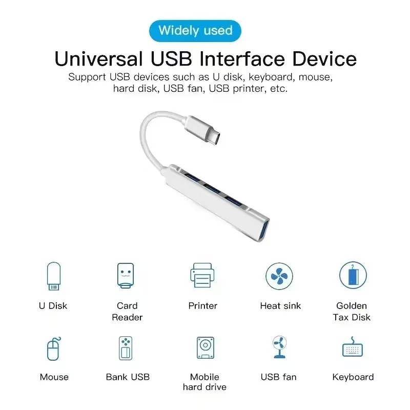USB Hub 4 Ports USB Hub Splitter USB Extender Portable USB Adapter ...