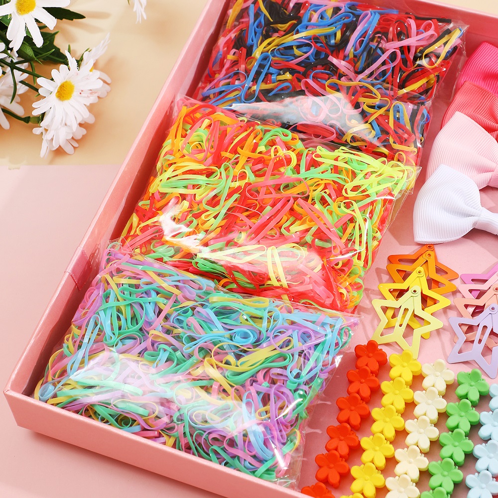 860Pcs/Set Colorful Baby Kids Hair Set Pony Tail for Kids Star Bow Hair ...
