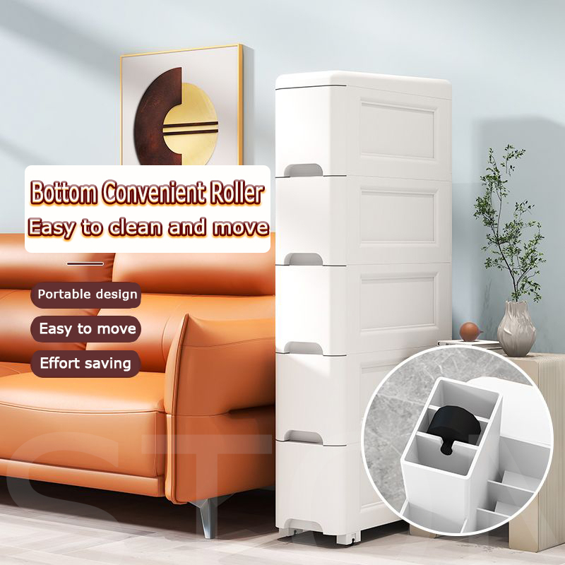 IKEA Slim Plastic Storage Drawer Cabinet WIth Wheel Rak Tudung Bertutup ...
