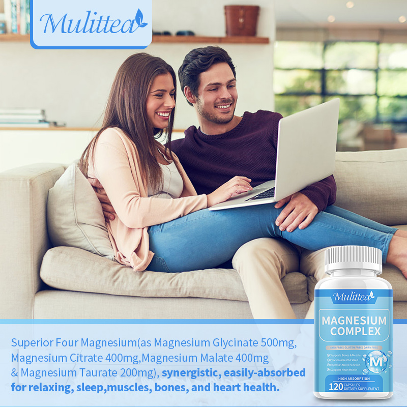 Mulittea Magnesium Complex Hard Capsules Supports bones, muscles, sleep ...