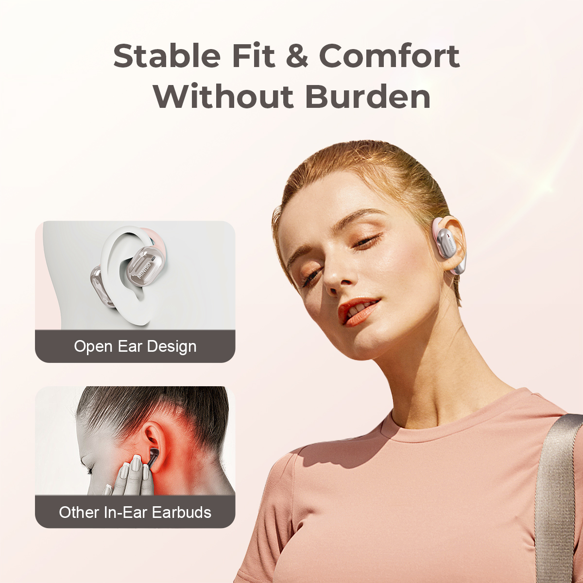 MINISO X23 Bluetooth Earphones Open Ear Wireless Sports Headphones ...