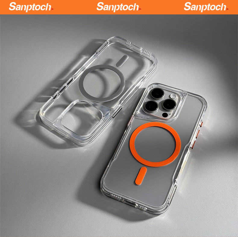 Sanptoch For Magnetic Crystal Clear Phone Case For iPhone 17 16 15 14 ...