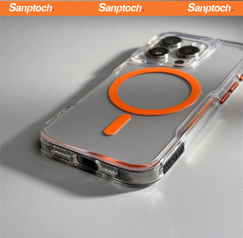 Sanptoch For Magnetic Crystal Clear Phone Case For iPhone 17 16 15 14 ...