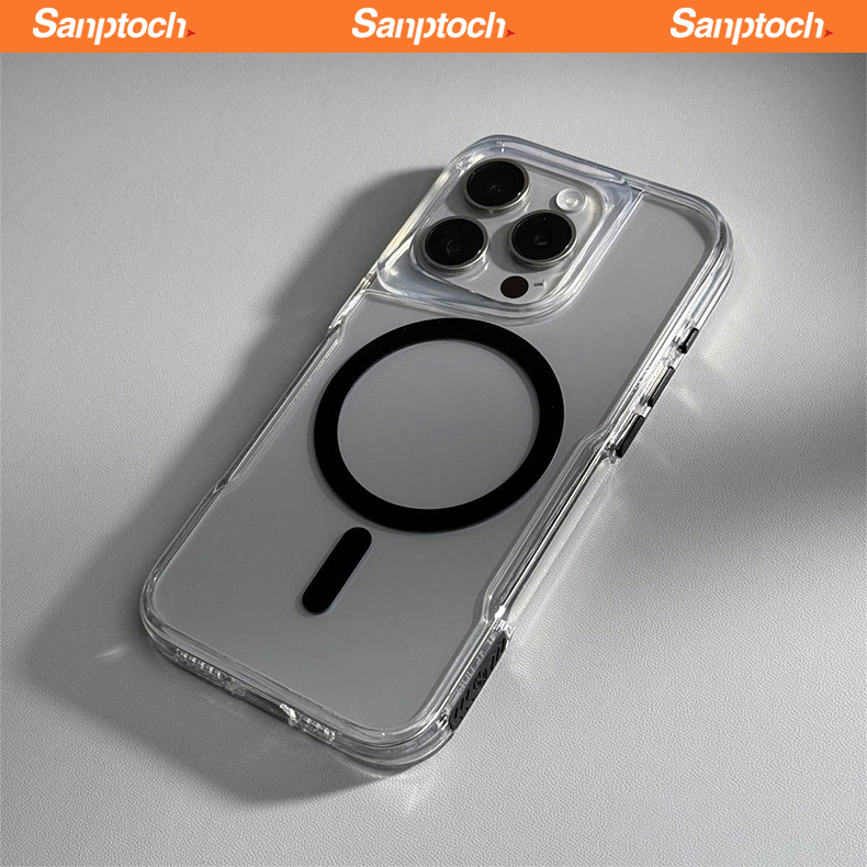 Sanptoch For Magnetic Crystal Clear Phone Case For iPhone 17 16 15 14 ...