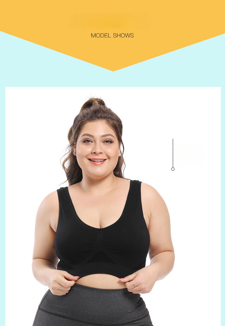 Ready stock sport bra plus size wireless sports bra plussize hollow ...